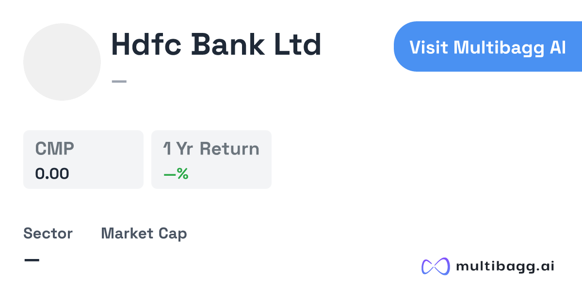 Hdfc Bank Ltd Share Price - Dive Deep into Financials, Charts and Analysis